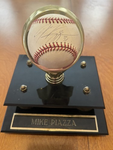 Mike Piazza Signed Baseball - Mounted Memories Baseball Case Included ...