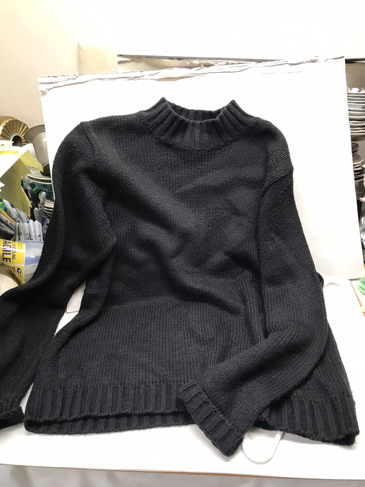 Vintage Jennifer Moore Black Mock Turtle Comfy Sweate… - Gem