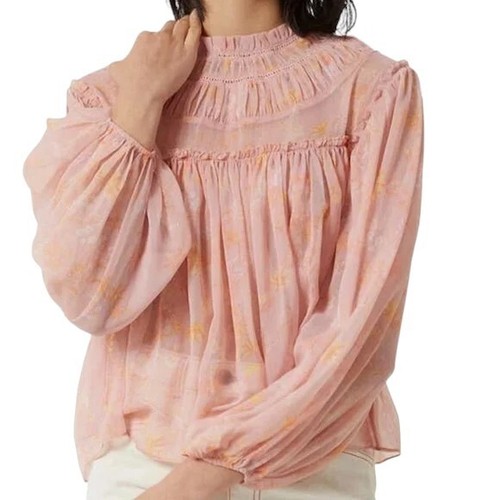 FRENCH CONNECTION Women's Floral Chiffon Diana Crinkle High Neck Blouse ...