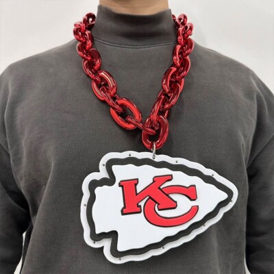 Kansas CIty Chiefs BIG Fan Chain Necklace Patrick Mahomes, Travis Kelce ...