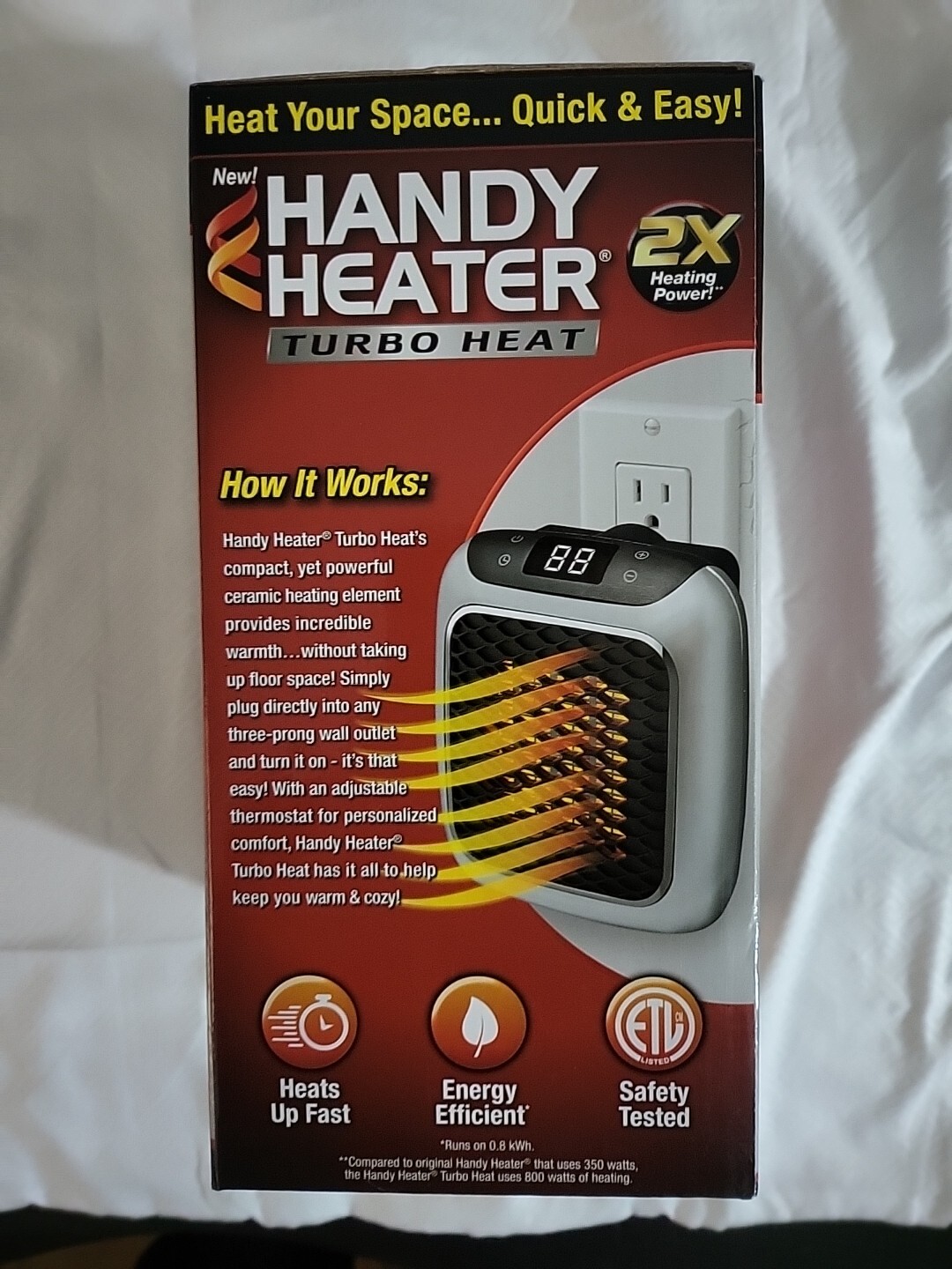 Handy Heater Turbo 800 Wall-Outlet Space Heater - 800W for sale online ...