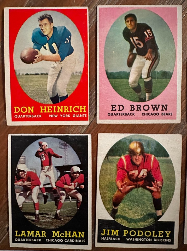 NFL Vintage Lot 1958 Topps 9 Football Cards Good-VG Commons | eBay