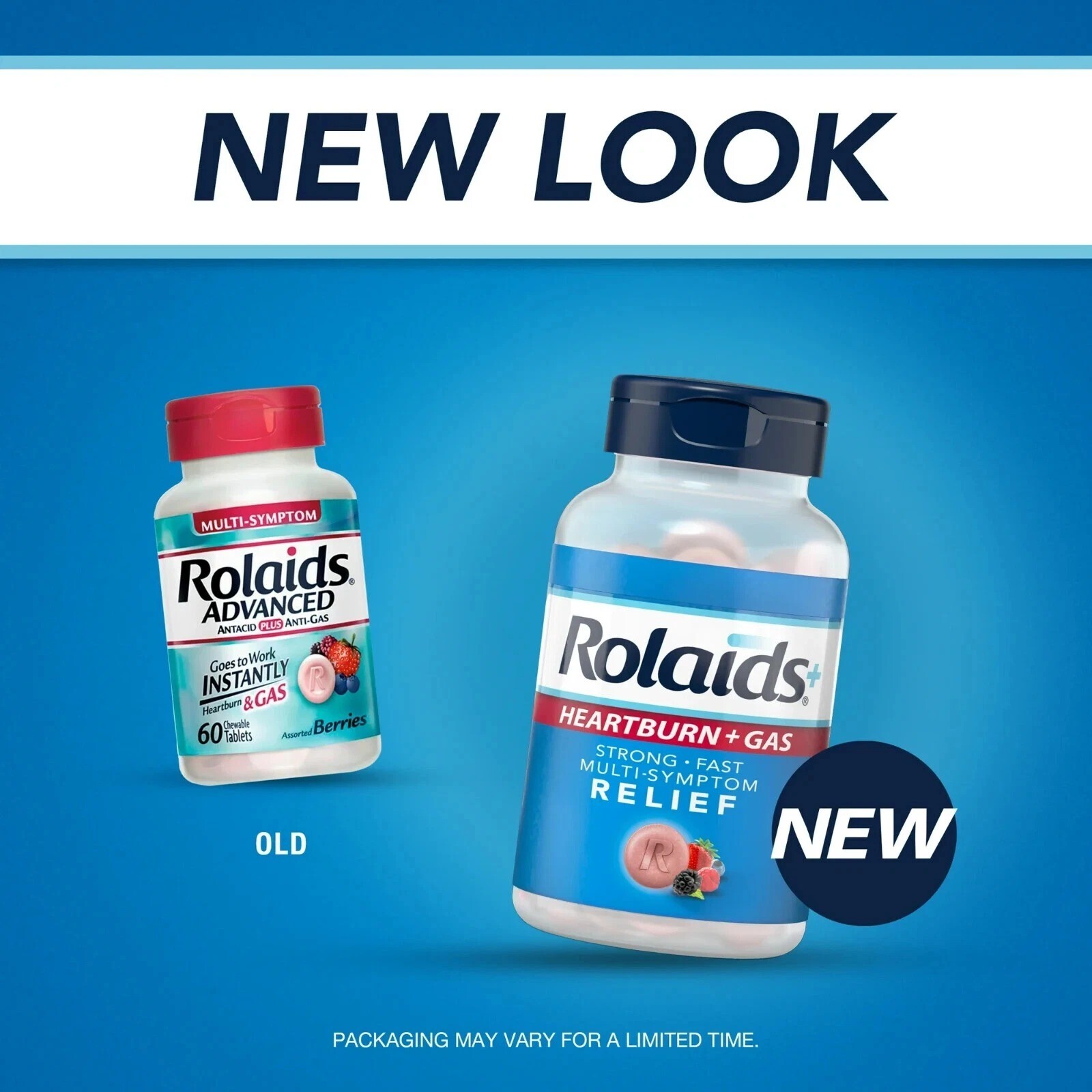 2 Pack Rolaids Advanced Antacid Plus Anti Gas Tablets Mixed Berry 60 Ct ...