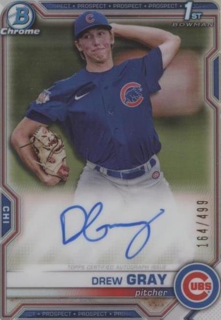 2021 Bowman Draft - Chrome Draft Pick Autographs Drew Gray #CDA-DG ...