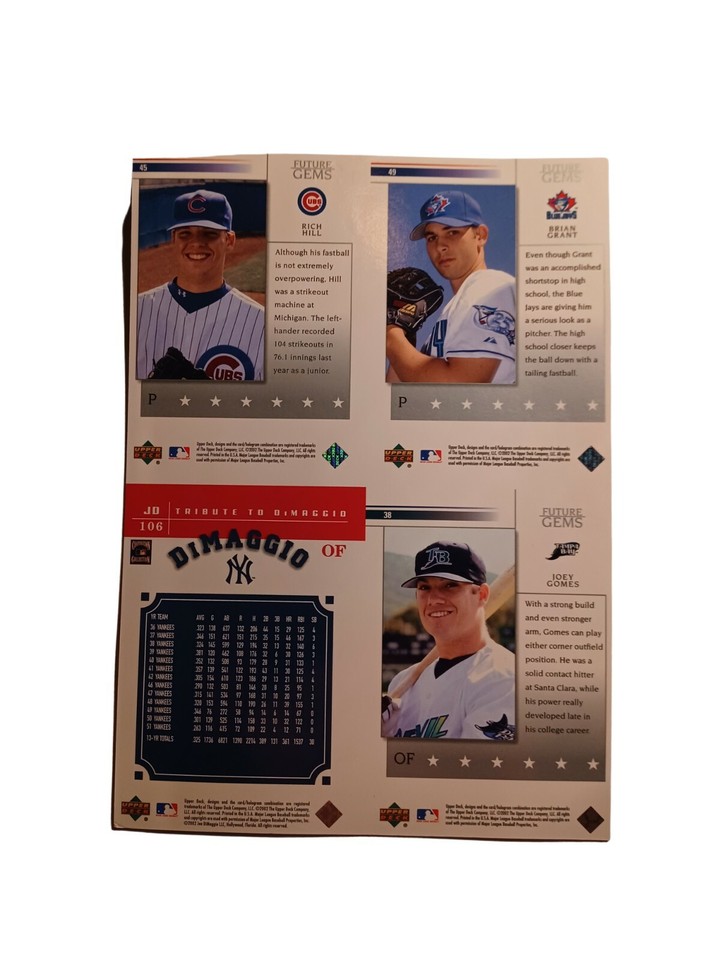 2002 Upper Deck Prospect Premieres Future Gems Quads Serial Numbered | eBay