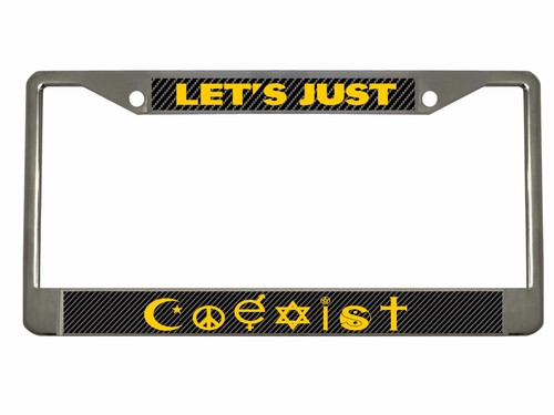 Let's Just Coexist Religious Metal Auto License Plate Frame Car Tag ...