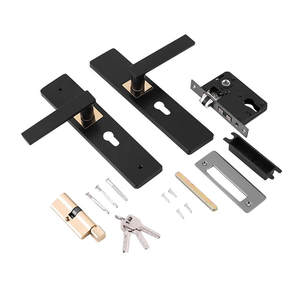 Durable Door Lock With Handle Ergonomic Easy Install For Bedroom 3 Keys ...