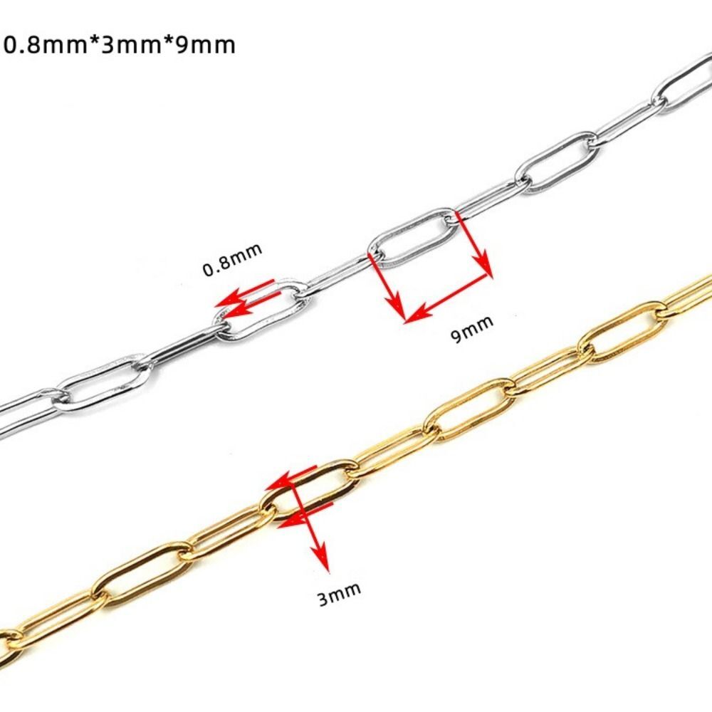 Handmade Cable Link Closed Link DIY Necklace Oval Chain Stainless Steel ...