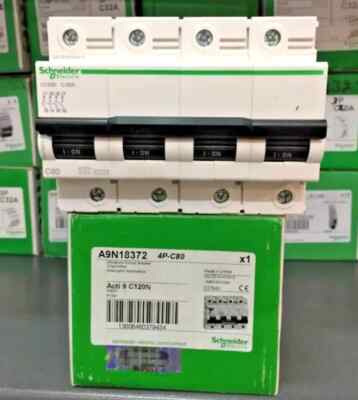 1PC A9N18372 SCHNEIDER CIRCUIT BREAKER Acti9 C120N MCB 4P C 80A 10000A ...