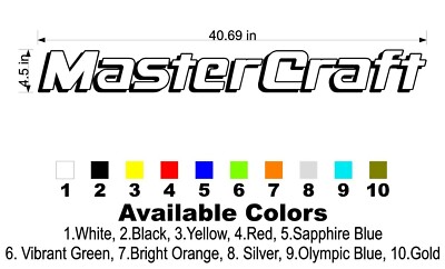 2 Color MasterCraft Hull Decal 4.5"x40.6" #1 | eBay