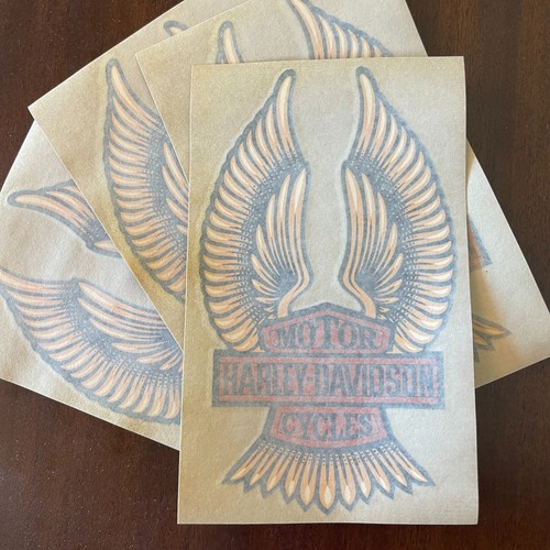 Rare NOS 1975 Harley Davidson Winged Bar & Shield Logo Vinyl Dealer ...