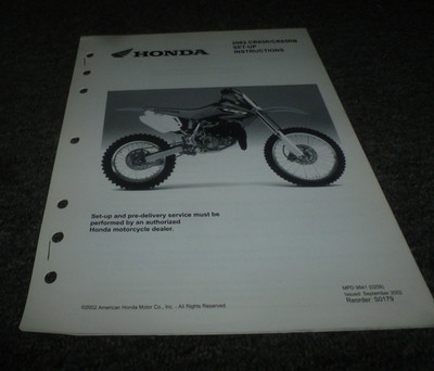 2003 Honda CR85R CR85RB Dirt Bike Motorcycle Set-Up Instructions Owner ...