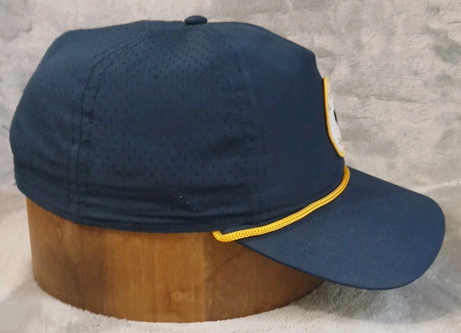 Cocky Golf Ball Cap Hat Snapback Navy Blue Yellow Gold Rope Rooster ...