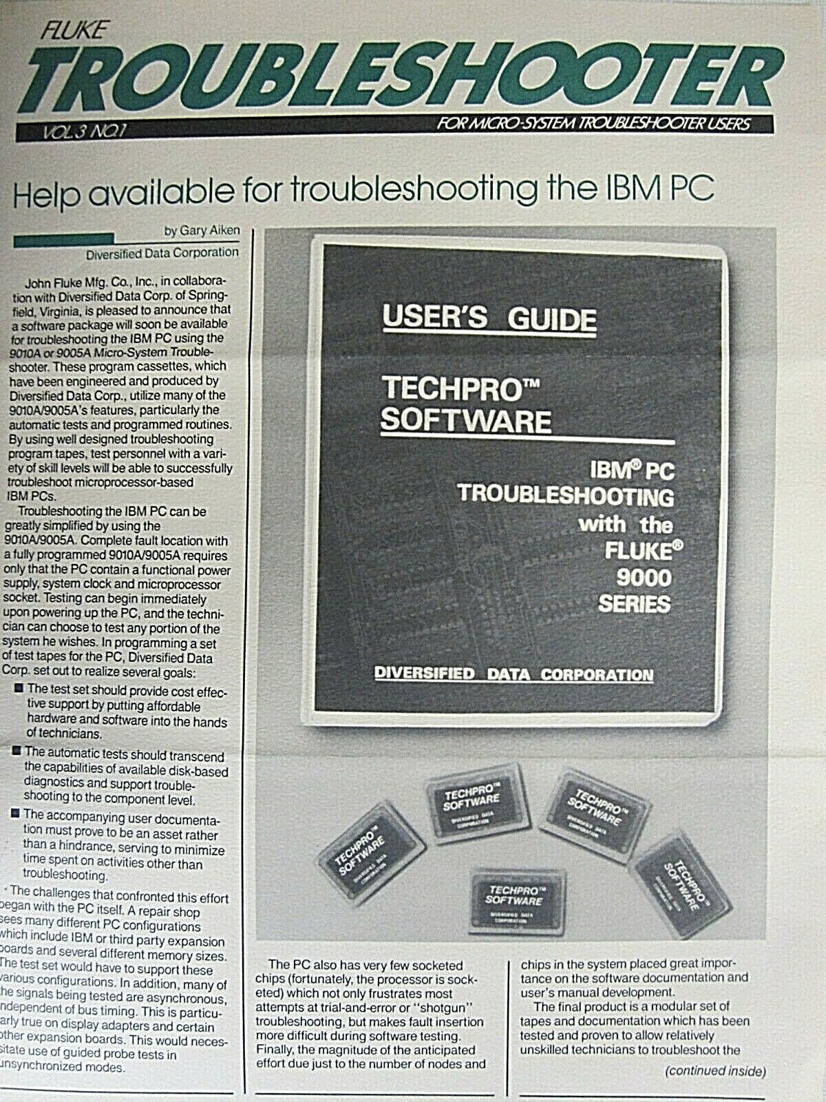 Fluke Vol.3 No. 1 Micro-System Troubleshooter Users P0001G-01U8412/SE ...
