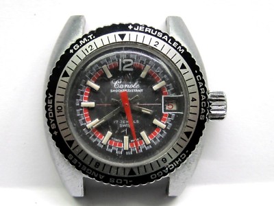 Vintage Ladies Cariole Swiss Diver Wrist Watch With Date. Turning Bezel ...