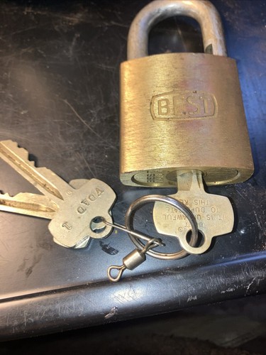 Vintage "BEST" Solid Brass Padlock W/ Three Keys | eBay