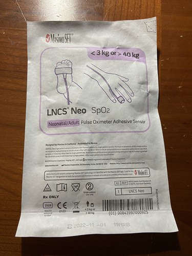 Buy 10 Masimo Set Lncs Neo -SpO2 NeonatalAdult Pulse Oximeters Expires ...