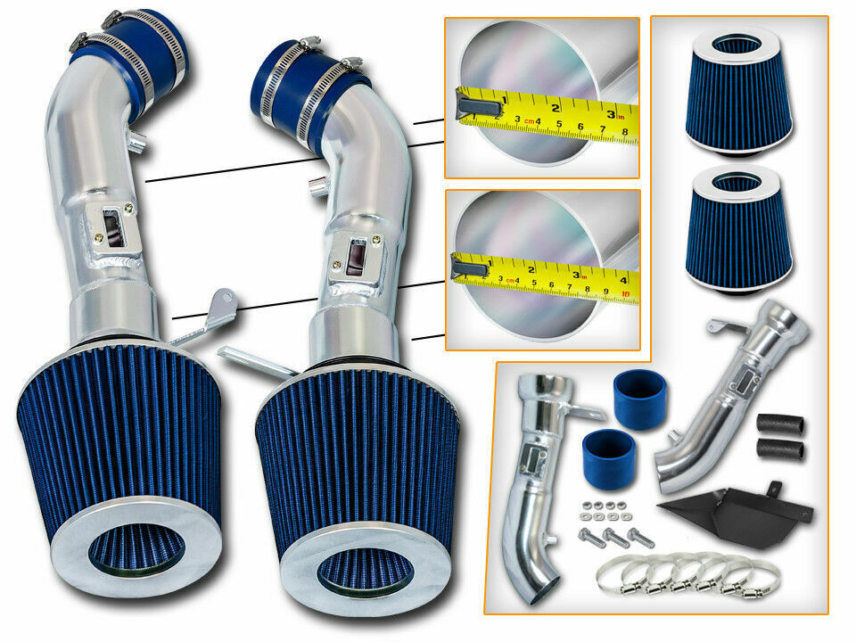 Heat Shield Blue Cold Air Intake Induction + Filter For 09-15 370Z 3.7L ...