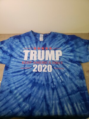 Trump 2020 Blue Tie dye T Shirt Size L | eBay