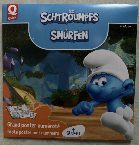 Grand poster numéroté (47x47cm) PEYO LES SCHTROUMPFS + stickers | eBay