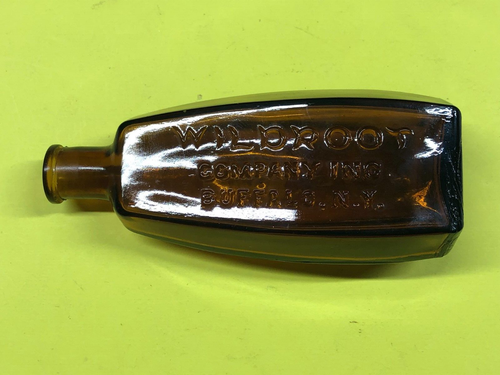 WILDROOT Co Vintage Amber Glass Med Bottle Buffalo N Y #5 (M1035) | eBay