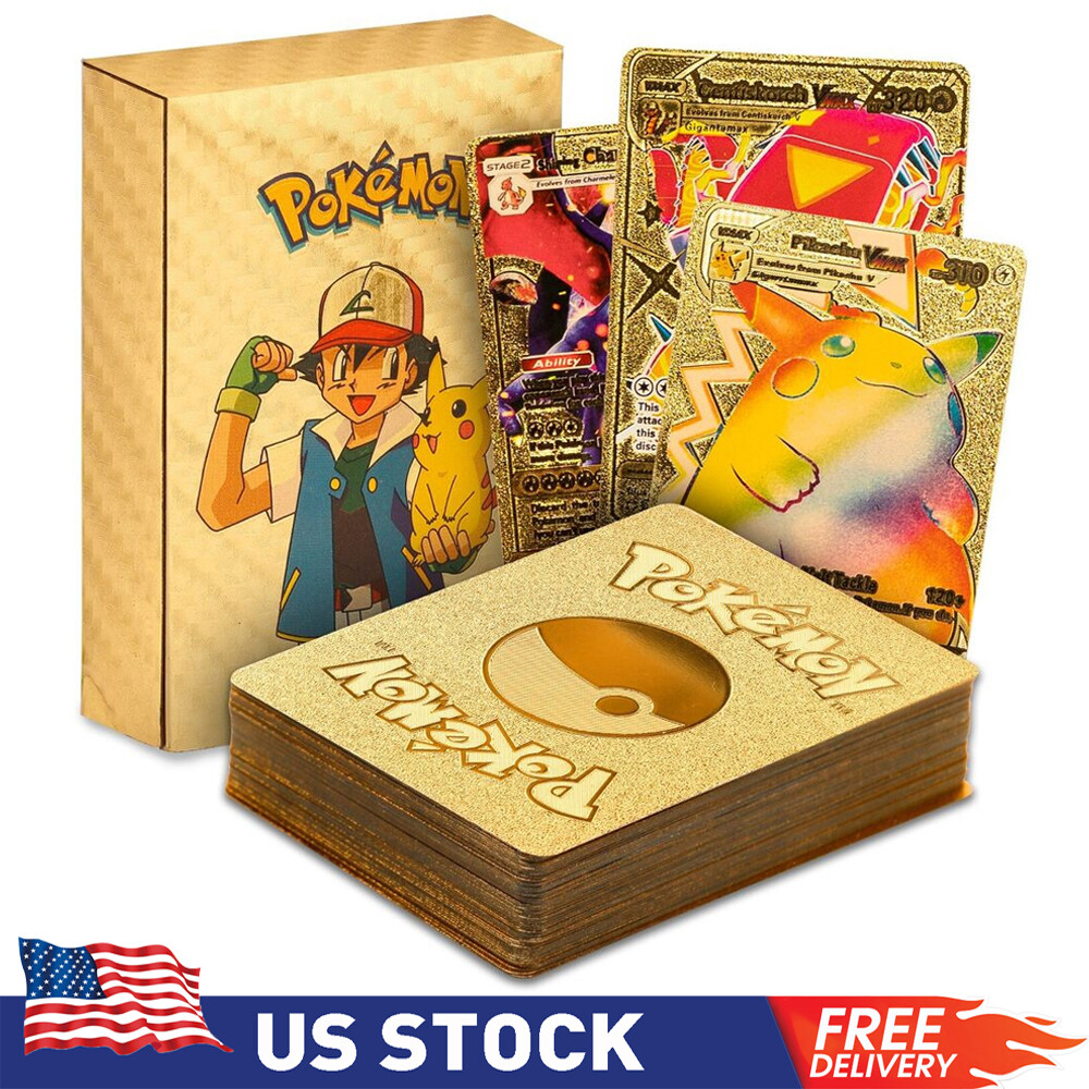 Pokemon Card Foil GOLD PACK 55 CARDS TCG GX Vmax GX Card Charizard Rare US