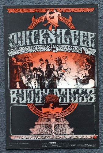 BG-249 1970 Postcard Quicksilver Messenger Service Buddy Miles Fillmore ...