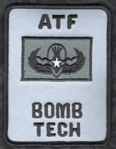 ATF Bomb Tech Washington Shoulder Patch Black Border/Grey Background | eBay