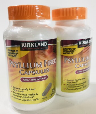 2-PACK Kirkland Signature Psyllium Husk Fiber Capsules 2x360=720 ...