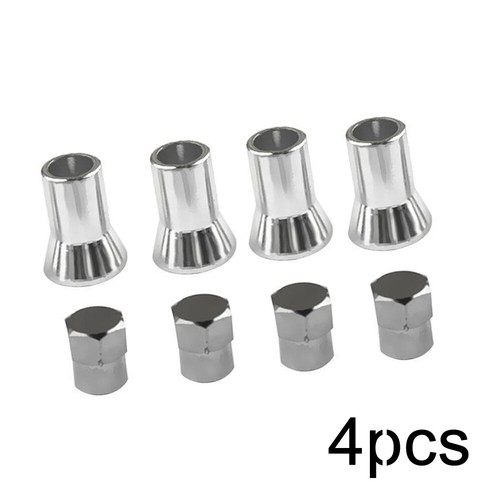 4 Sets Universal TPMS Chrome Valve Stem Sleeve Covers Cap Kit Car ...