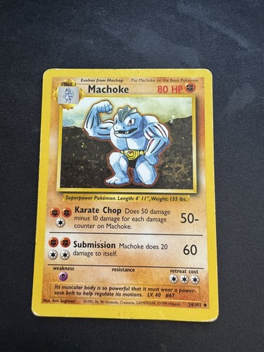 Pokémon TCG Machoke Base Set 34/102 Regular Unlimited Uncommon | eBay