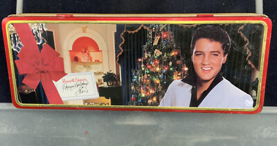 Russell Stover Elvis Presley Christmas Candy Tin Empty Holiday ...