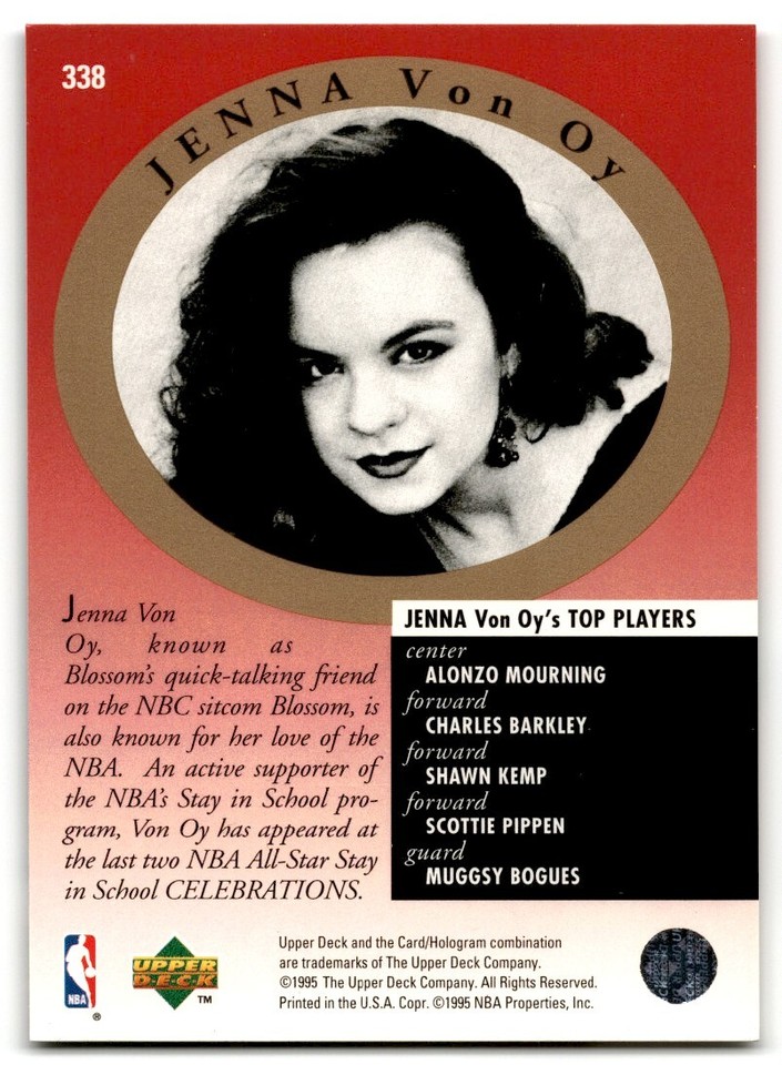 1995-96 UPPER DECK SCOTTIE PIPPEN/JENNA VON OY CHICAGO BULLS #338 | eBay