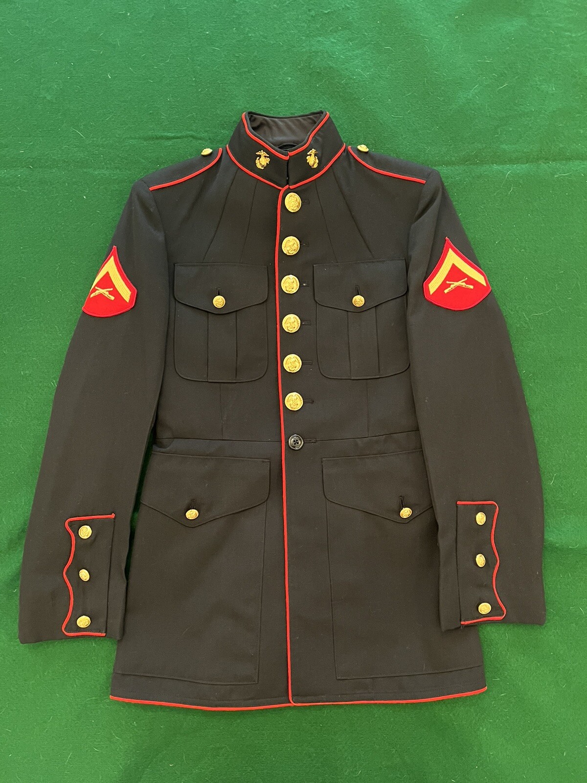 USMC US Marine Corps Dress Blue Jacket, Lance Corporal, Men’s Size 37R ...