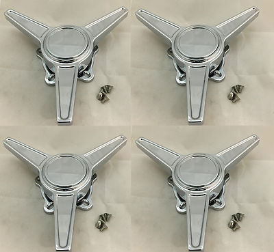 SET OF 4 SPINNER FITS U.S. MAGS WHEEL RIM CHROME CENTER CAPS TRIBAR ...