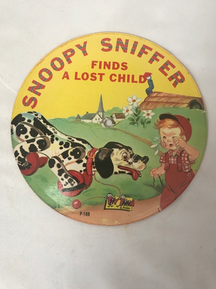 ToyToon Pinocchio/Snoopy Sniffer Finds A Lost Child 45 RPM Cardboard ...