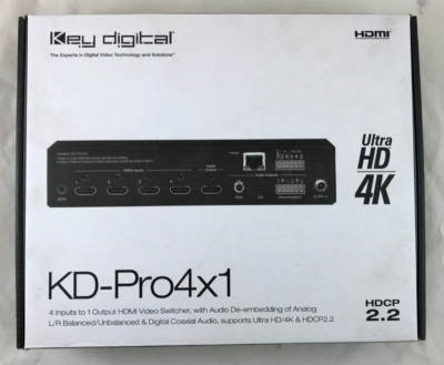 Key Digital KD-Pro 4x1 HDMI Switcher & A/C Adaptor w/ 19" rack ears | eBay