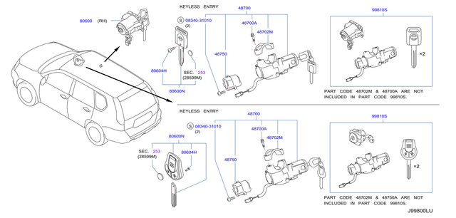 Genuine Nissan Key - Blank Master H0564-1vk0a for sale online | eBay