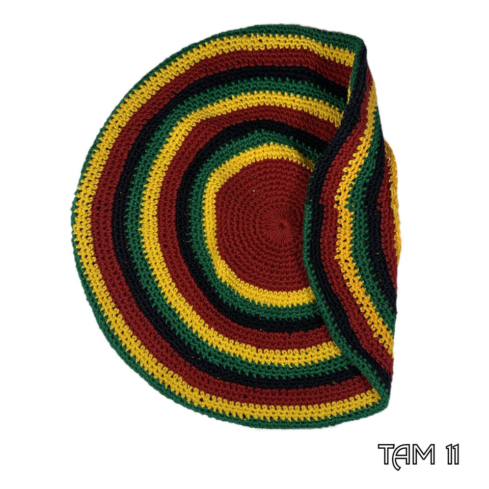 Rasta Handmade Crochet Beret Tam Bonet Beanie Cap Hippie Reggae Style M ...