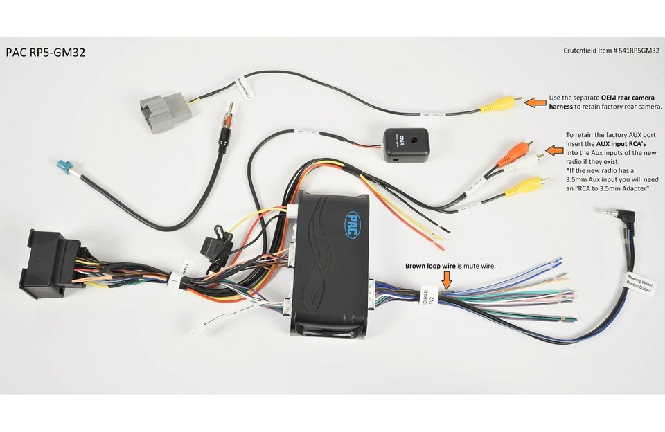PAC RP5-GM32 Car Radio Replacement Wiring Interface for GM OnStar SWC ...