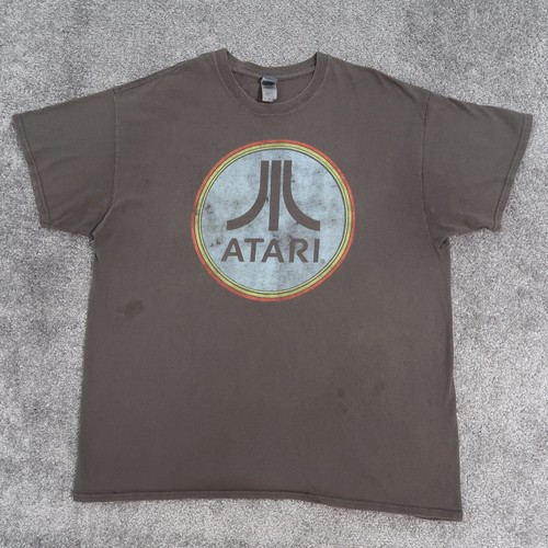 Vintage Atari Game Systems T-Shirt Delta Pro Weight Tattered Gray Size ...
