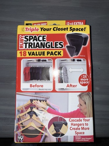 Space Triangles Closet Hanger Organizer For Space Saving 18- As Seen On ...