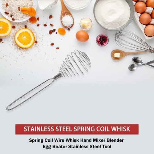 Spring Coil Wire Whisk Hand Mixer Blender Egg Beater Stainless Steel ...