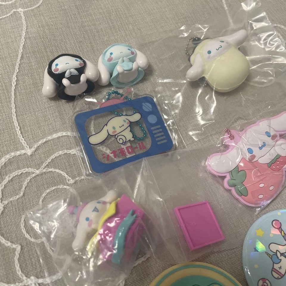 Sanrio Cinnamoroll Collection Lot, Figures, Rubber Straps, Acrylic ...