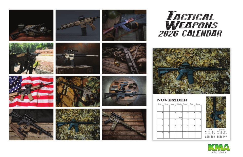 2026 TACTICAL WEAPONS WALL CALENDAR army military guns rifle gear ...