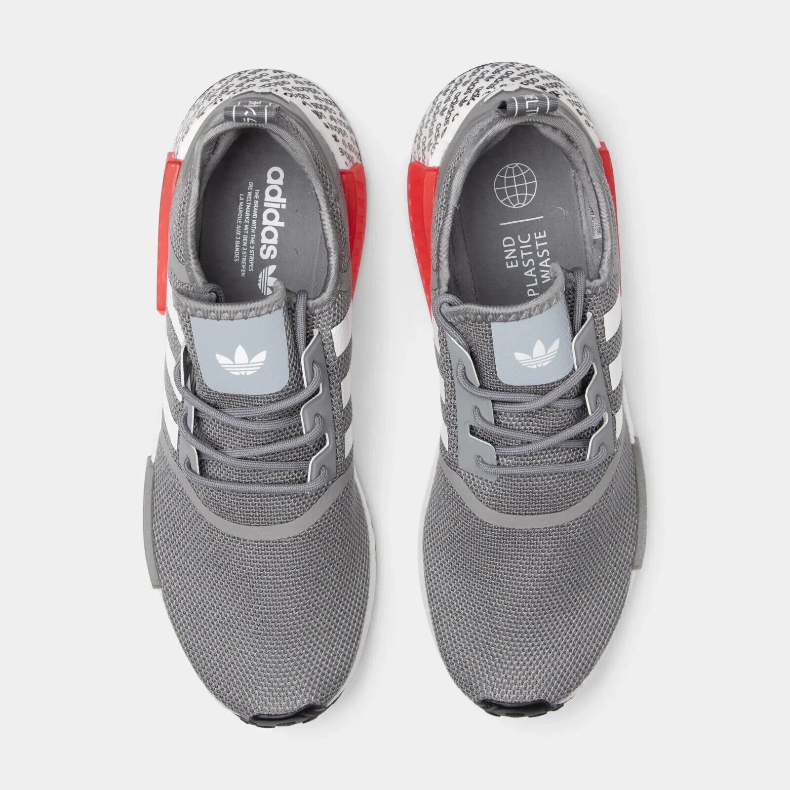 Adidas NMD R1 Grey Vivid Red Men's Size 10 Sneakers GY4874 | eBay