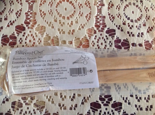 Pampered Chef Bamboo Spoon Set of 3 - #1674 for sale online | eBay