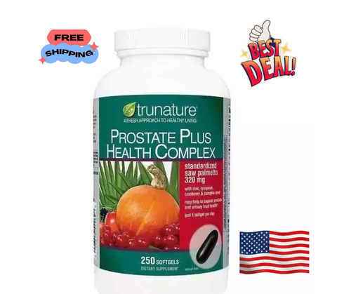 trunature Prostate Plus Health Complex, 250 Softgels with Saw Palmento ...