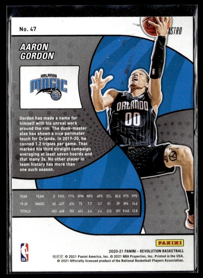 2020-21 Panini Revolution Aaron Gordon Orlando Magic #47 | eBay