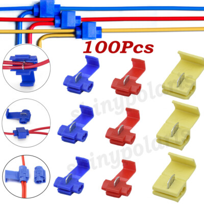100PCS Scotch Lock Electrical Wire Cable Connectors Quick Splice Crimp ...